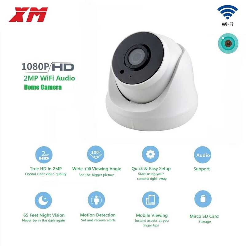 2MP Dome WiFi 1080P HD Wireless Security CCTV IP Camera with Audio IR ...