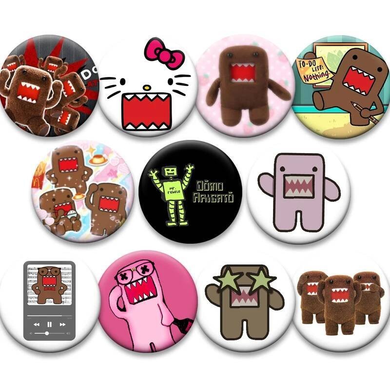 Funny Cartoon Brooches Domo Tooth Expression Pack Badge Round Creative ...