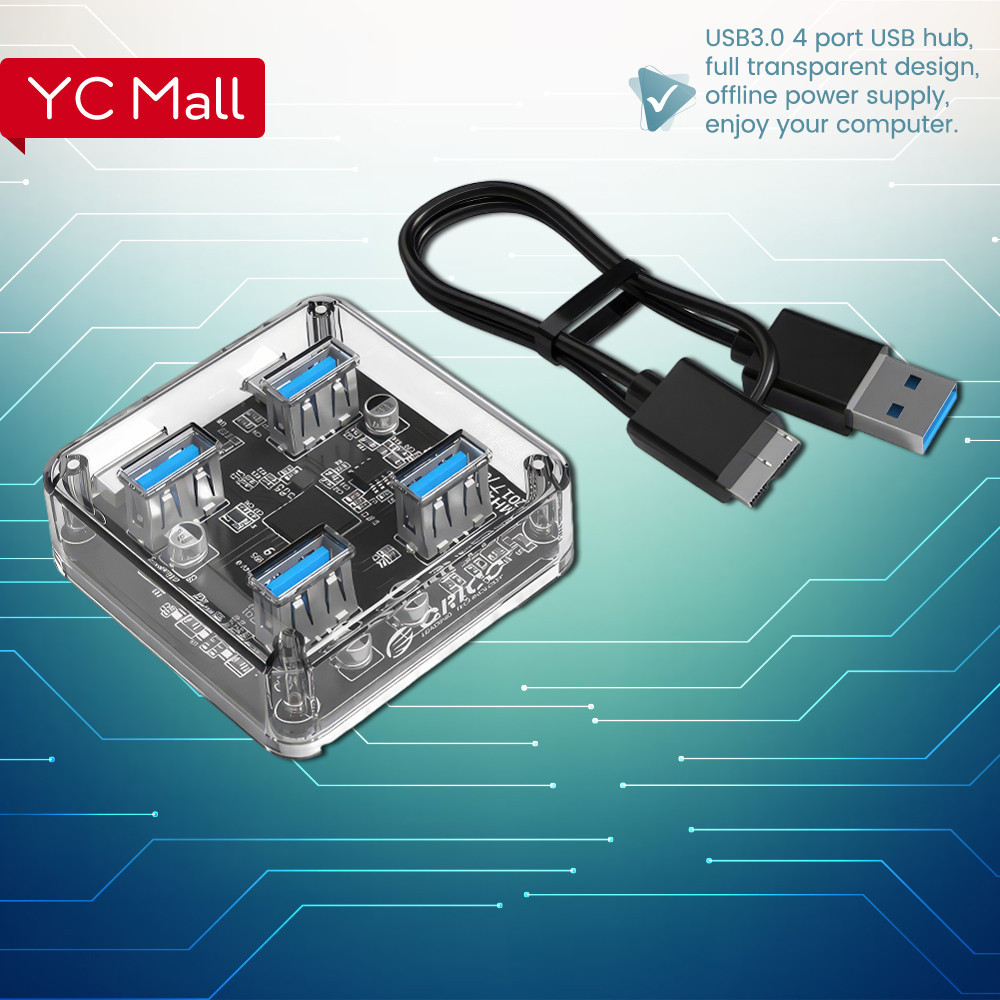 ORICO MH4U USB3.0 Transparent 4 Port Hub With Micro USB Power Input ...