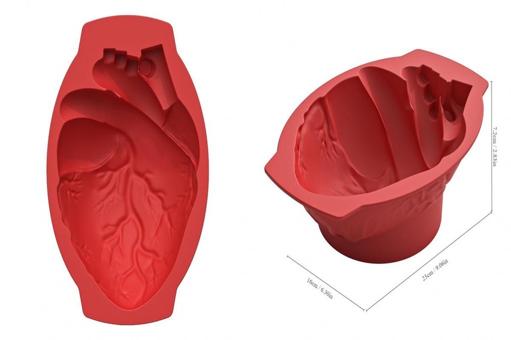 [Nice] Realistic Human Heart Cake Mold Spooky Human Heart Silicone Cake ...