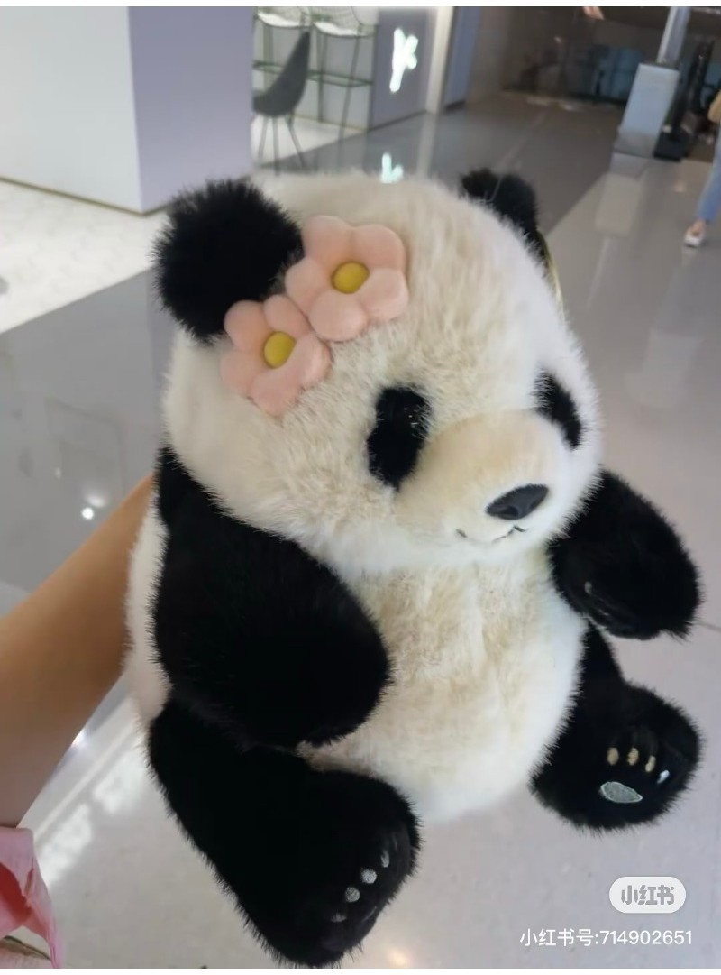 Cute Panda Teddy Bear Huahua Flower Panda Plush Doll Soft Simulation ...