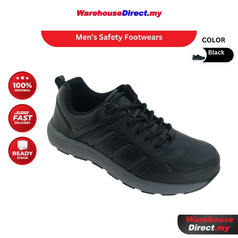 WD Men's Faux Leather Light Weight Safety Shoes XSL-R19040-Black ...
