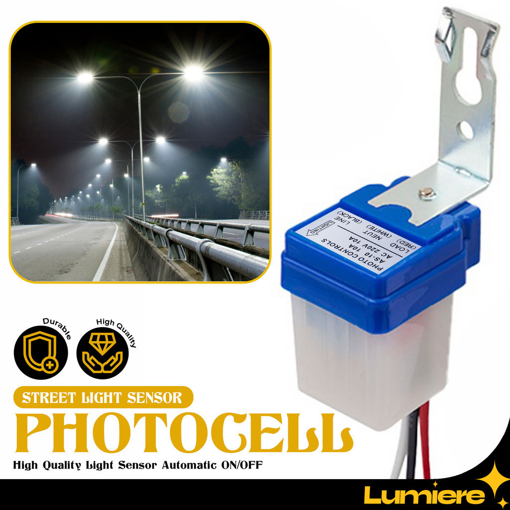 AC 240V 220V 10A Photo Sensor Lampu Jalan Sensor Photo Switch Automatic ...