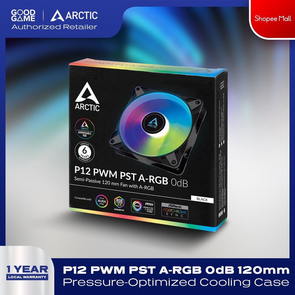 ARCTIC P12 PWM PST A-RGB 0dB Semi-Passive 120 mm Fan | Shopee Malaysia