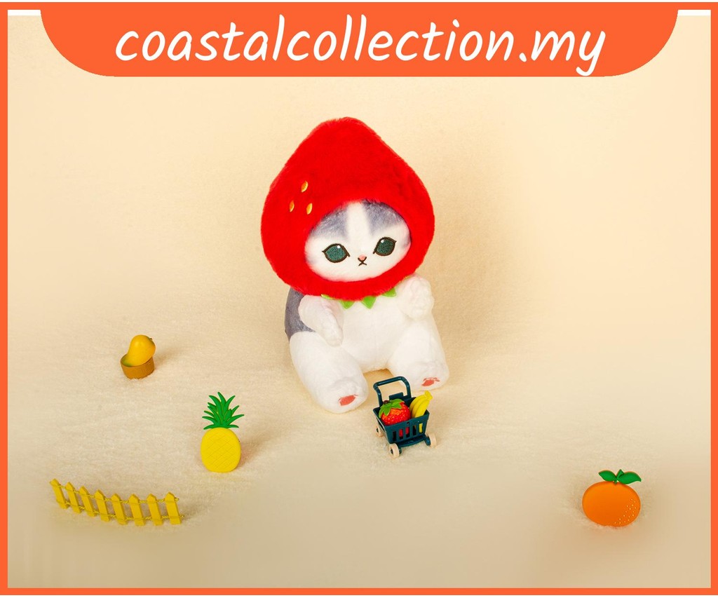 Cat Mofusand Adorable Shark Cartoon Lucky Cat Strawberry Plush Toy ...