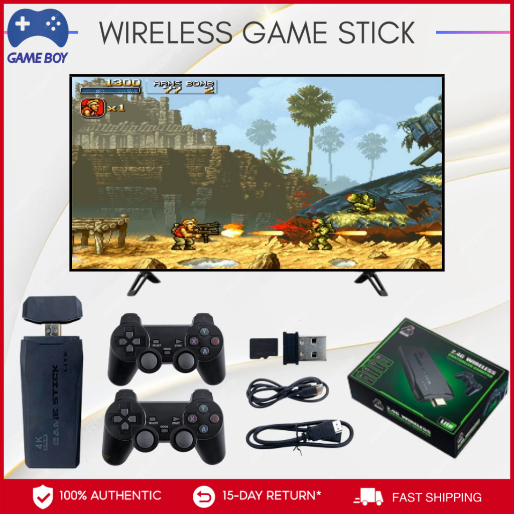 NEW HD Video Game Console 2.4G Double Wireless Controller Game Stick 4K ...