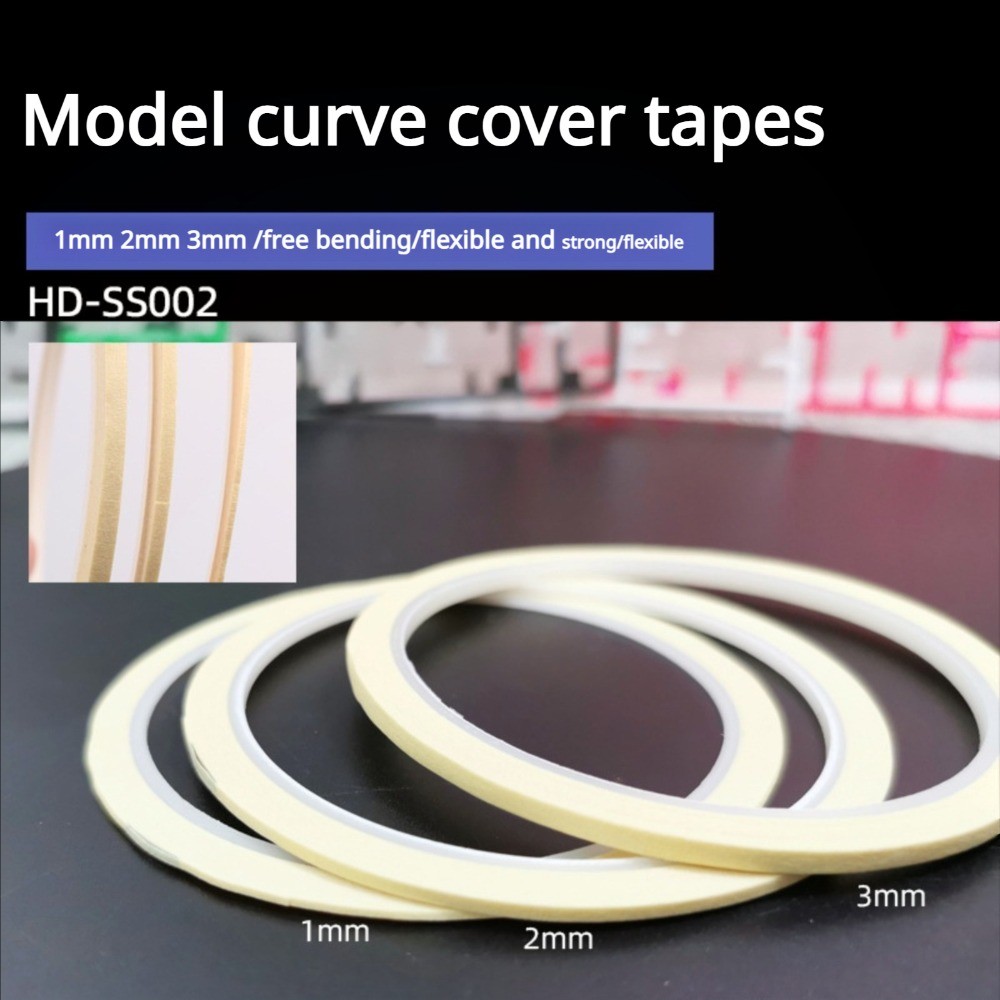 3Pcs Curve Masking Tape 1mm 2mm 3mm 15M Length Model Cover Tape for ...