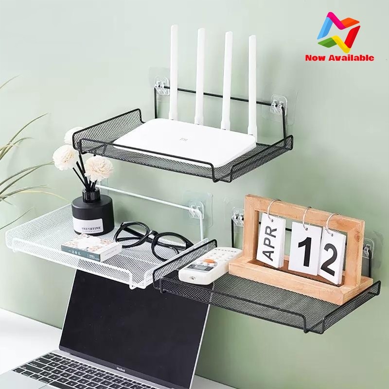 【NV Ready Stock】Wall Mounted Wi-Fi Router Shelf TV Set-Top Storage Box ...