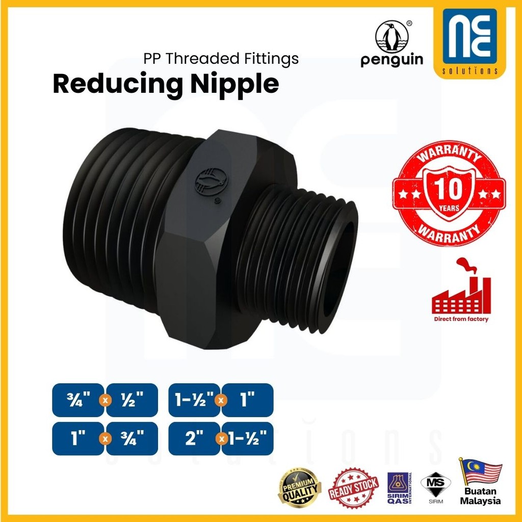 Penguin Poly Reducing Nipple Poly Pipe Connector Poly Fitting Poly Pp Reducing Nipple HDPE ...