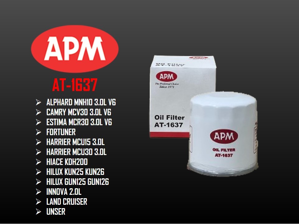 APM Oil Filter - Toyota Hilux KUN25 KUN26 GUN125 Hiace Innova Unser ...