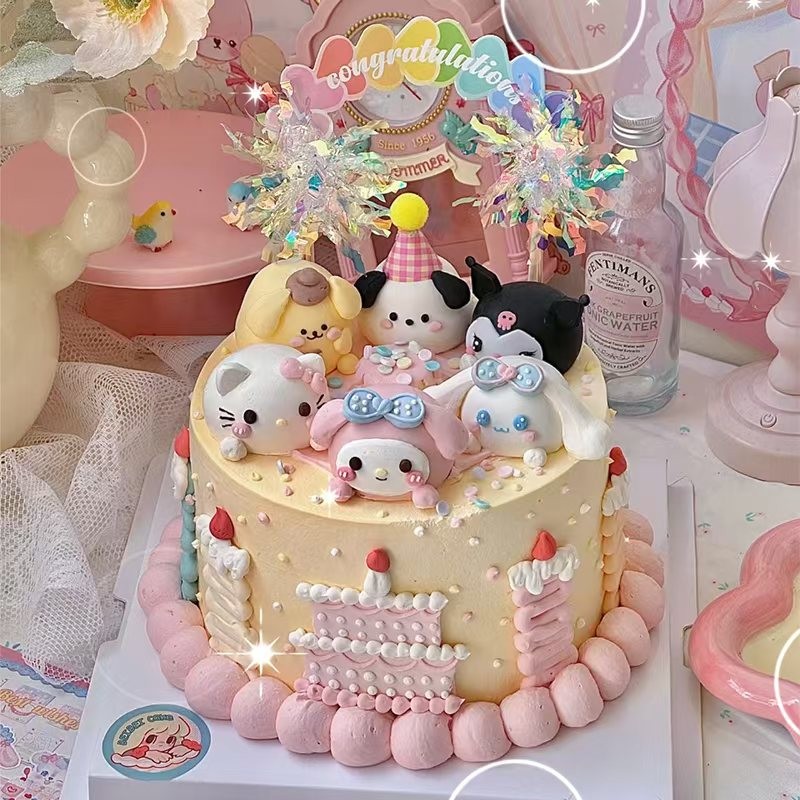 Cartoon Cute 3D Sanrio Chiikawa Korean Style Birthday Cake Decoration ...