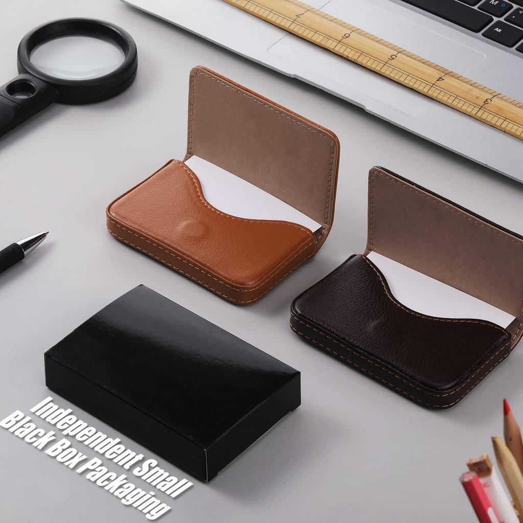 2PCS Men and Women Business Card Box Slim Formal Work Name Card Cases ...