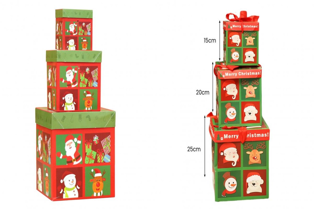 YEH- Santa and Snowman Favor Boxes Holiday Party Favor Boxes 3pcs ...