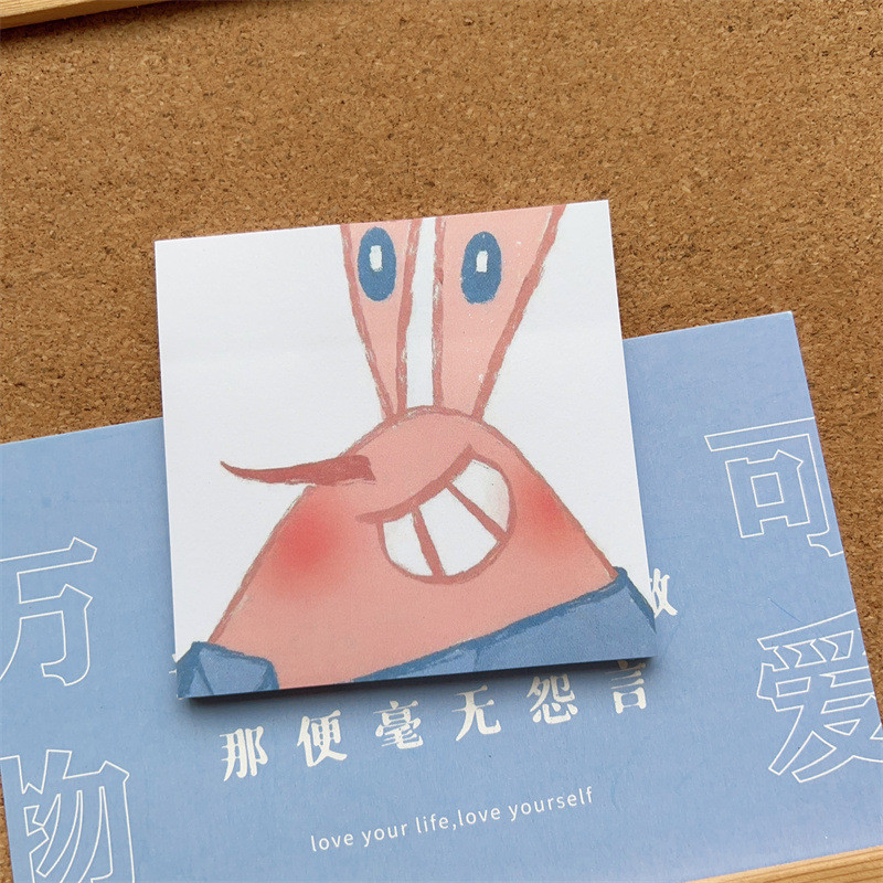 50 Sheets/set Cartoon SpongeBob SquarePants Theme Sticky Notes - Tear ...