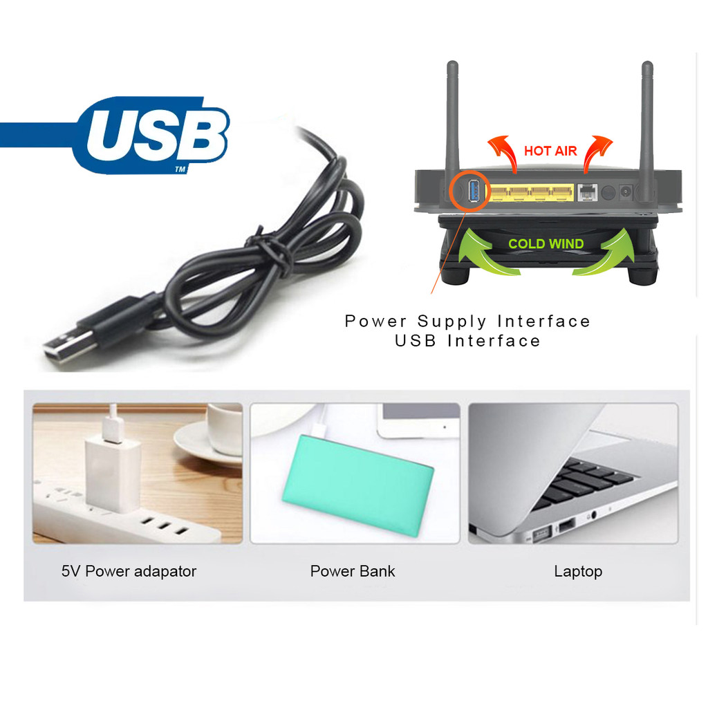 MAXGEAR Ultra Fast Cooling Fan Powerful Router Modem RGB LED Cooler Fan ...