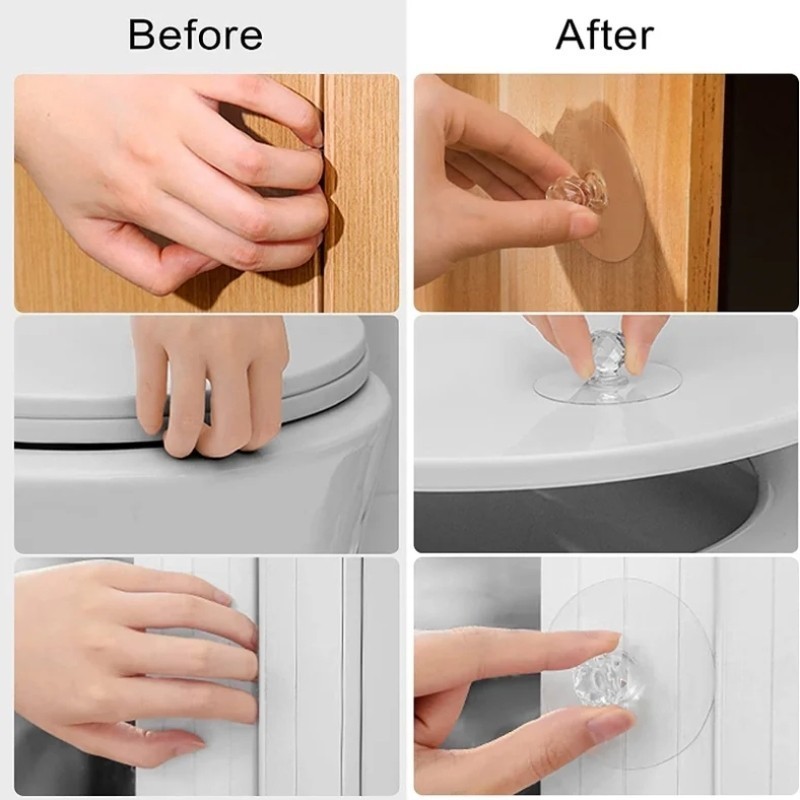 Self-adhesive Handles Convenient Handles Glass Door Drawer Handles No ...