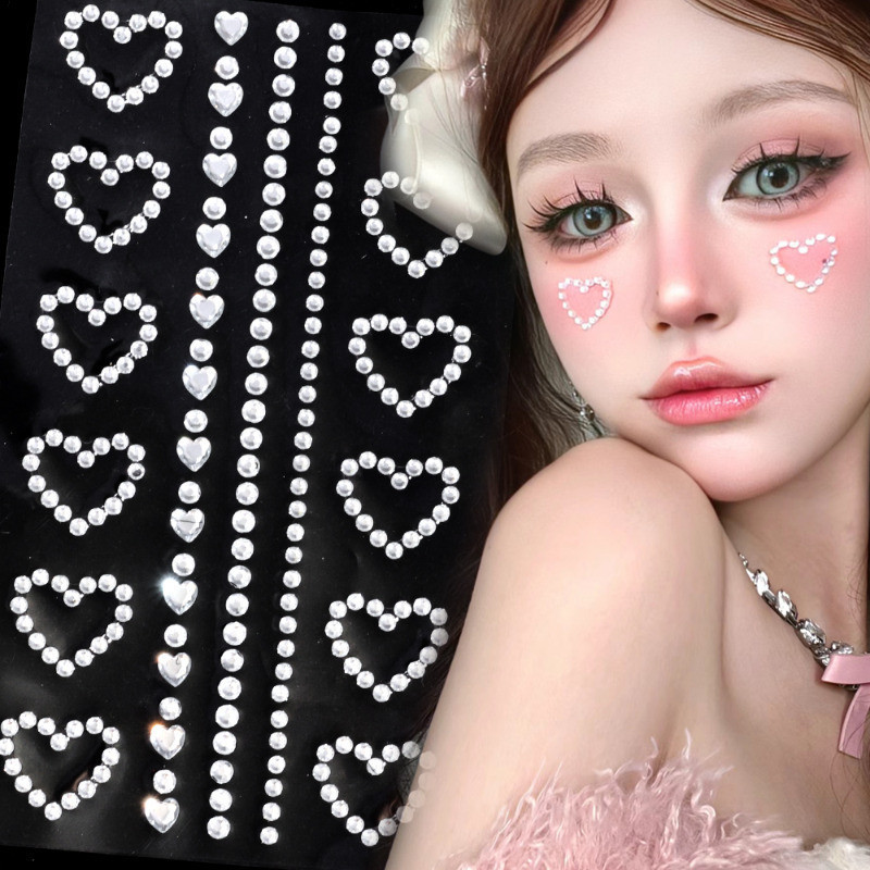 3D Face Diamond Stickers - Acrylic Temporary Tattoo Stickers - Hollow ...