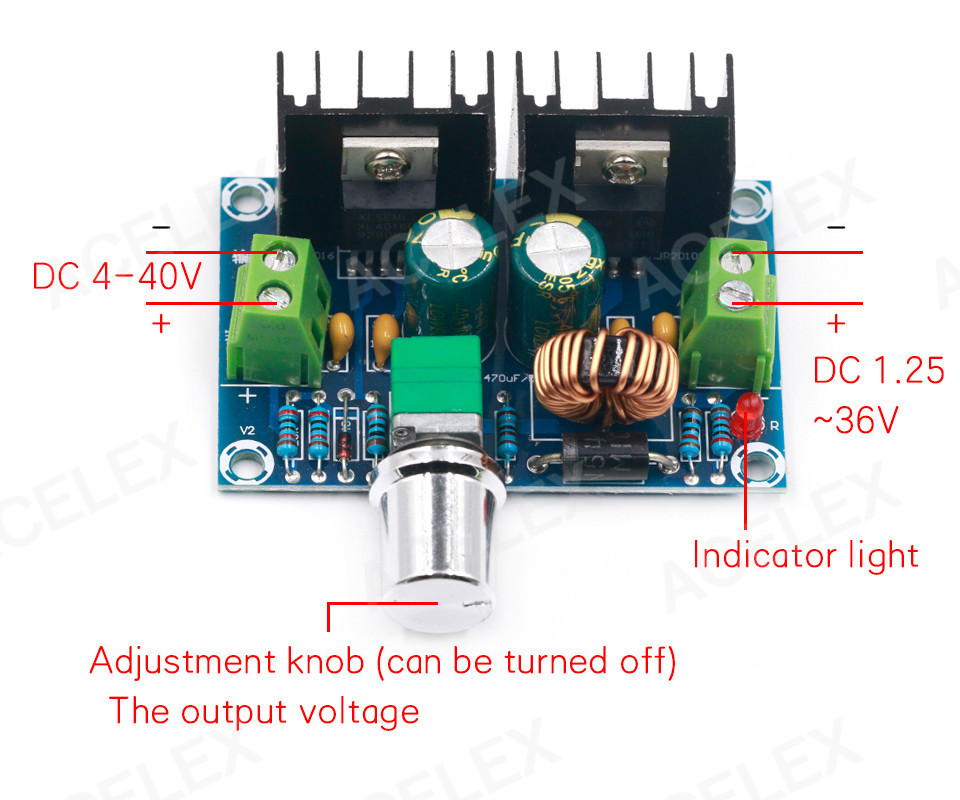 XH-M401 DC-DC Step Down Buck Converter Power Supply Module XL4016E1 PWM Adjustable 4-40V To 1.25 ...