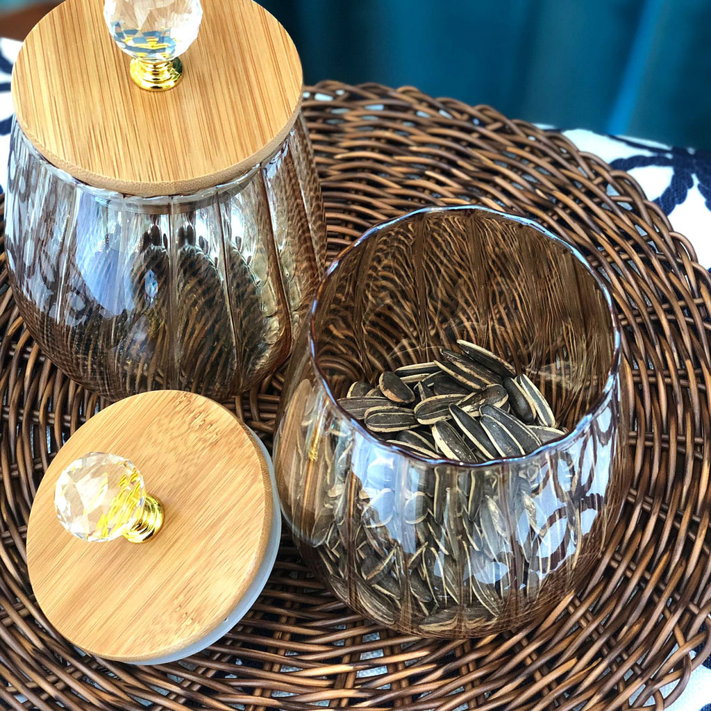 Romantika AMBERLITE JAR Luxury Glass Food Container Crystal Storage ...