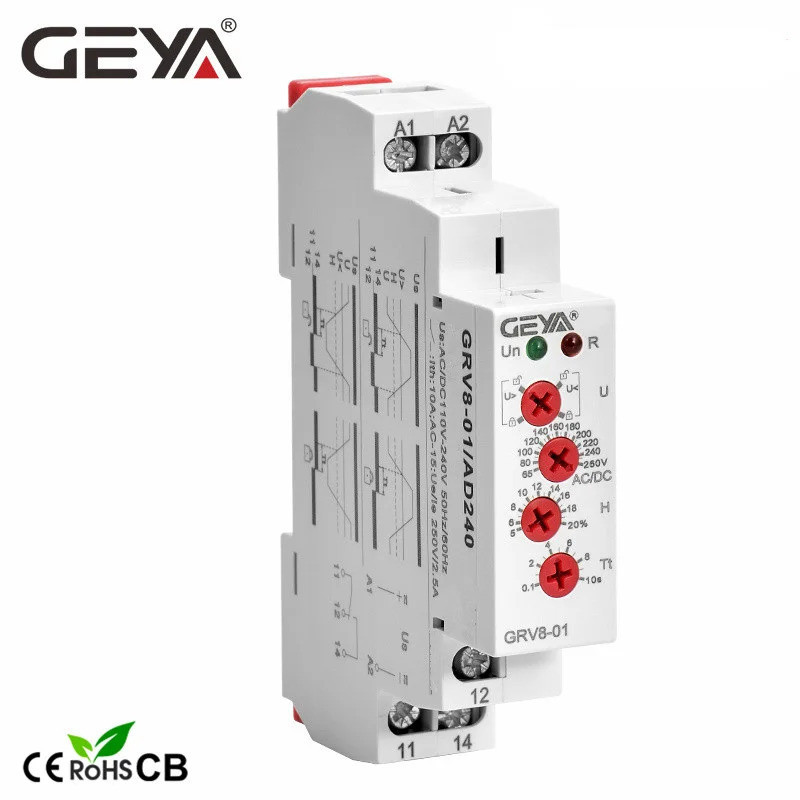 GEYA GRV8-01 Single Phase Voltage Relay Adjustable Over or Under ...