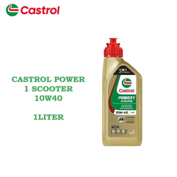 MINYAK CASTROL POWER 1 SCOOTER 4T 10W-40 PART SYNTHETIC TECHNOLOGY FOR ...