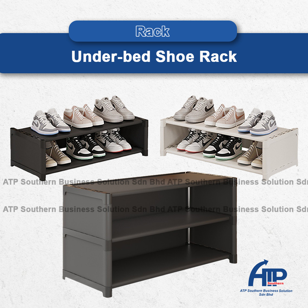 Household 2 / 3 Tier Under-bed Shoe Rack Rak Kasut Shelf Tempat Letak ...