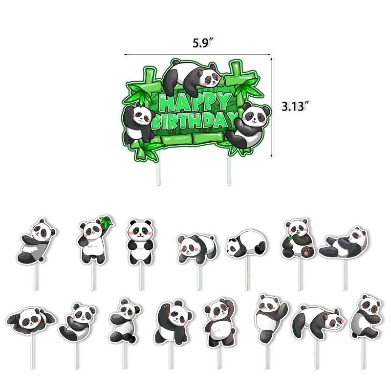 Panda theme party decoration babybus birthday banner balloon cake ...