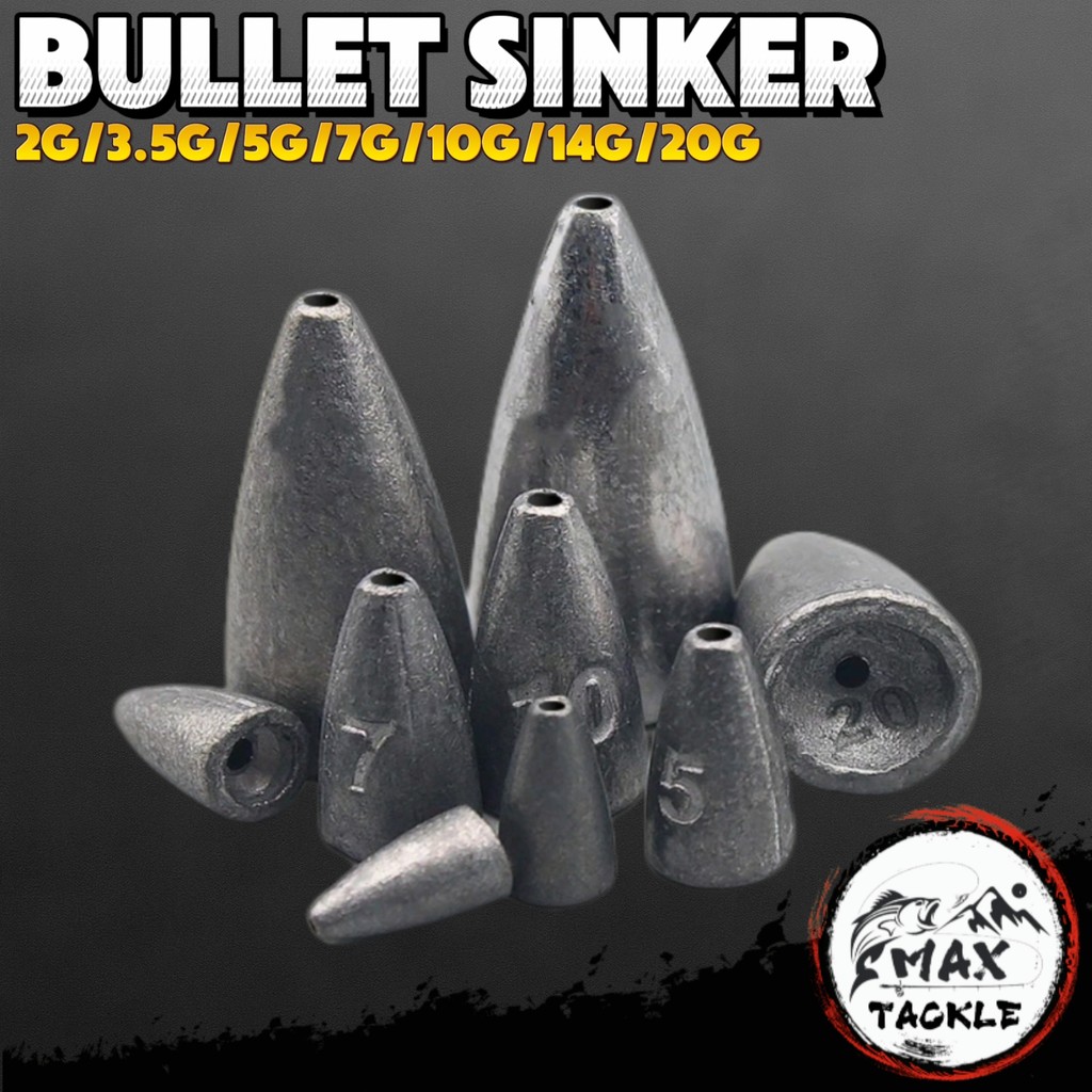 Batu Ladung Bullet Sinker Murah Soft Plastic Casting Jig Head Pemberat Udang Bottom Fishing Alat ...