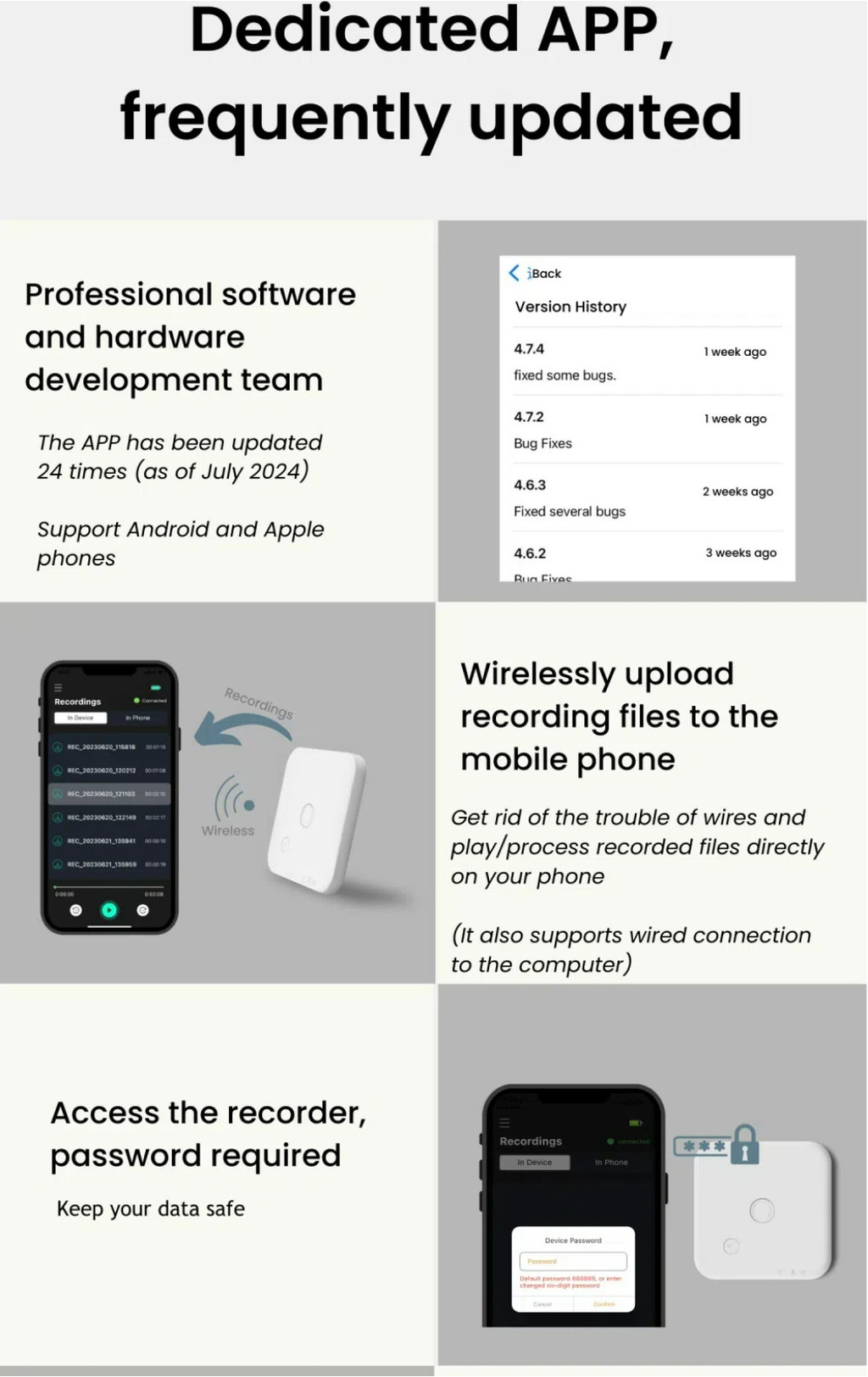 FoCase Rec AI Voice Recorder with Speech-to-Text & Summarization, Audio ...