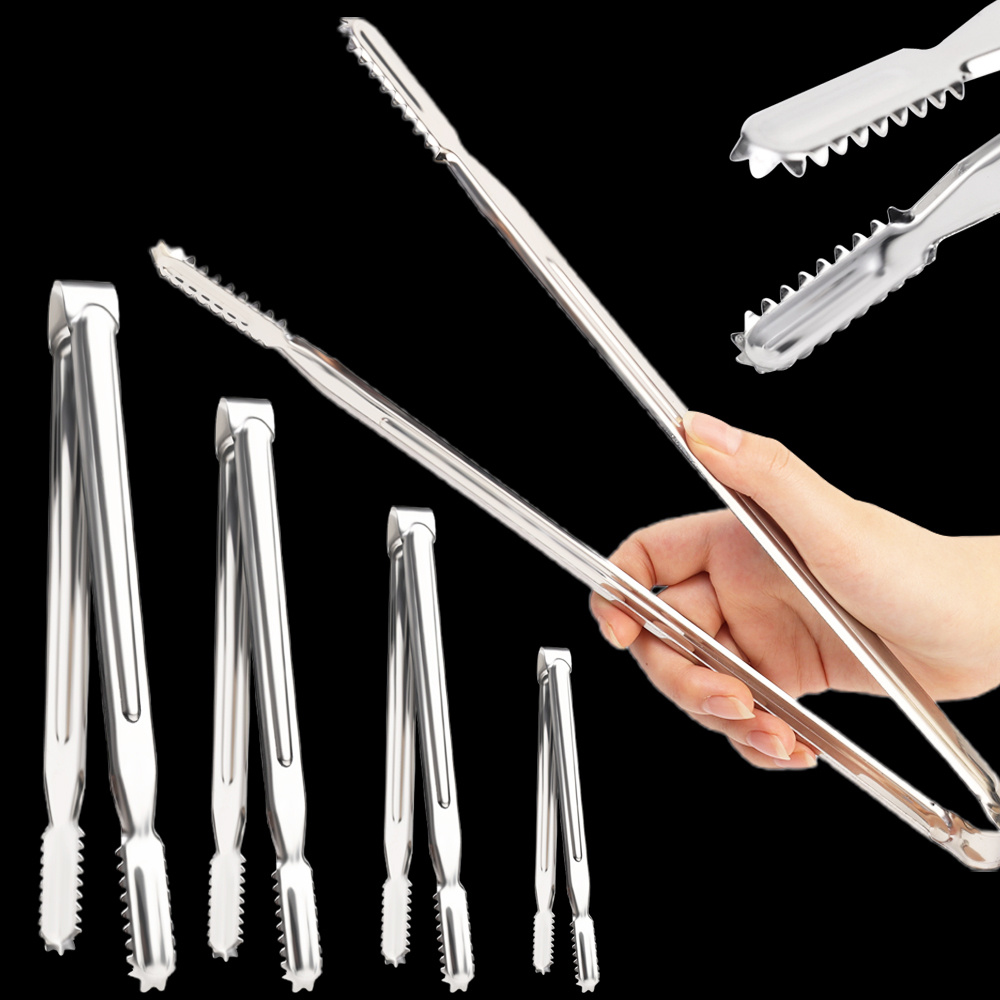 Portable Long Handle Stainless Steel Anti-scald Barbecue Tong Clip ...