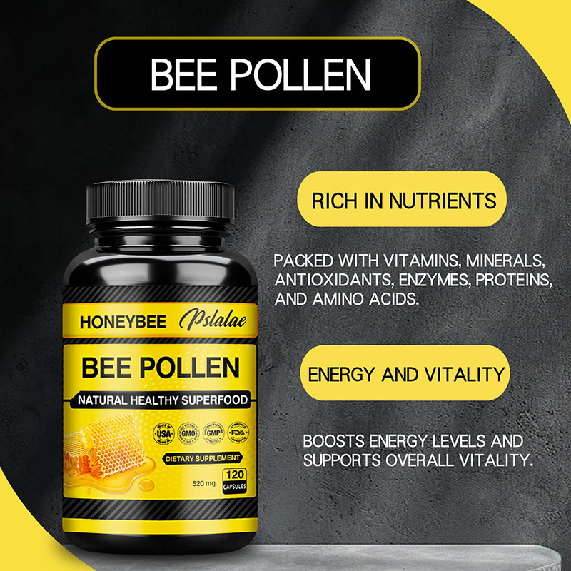 Pslalae Bee Pollen Supplements 100% Natural Raw Bee Pollen Vegetarian ...