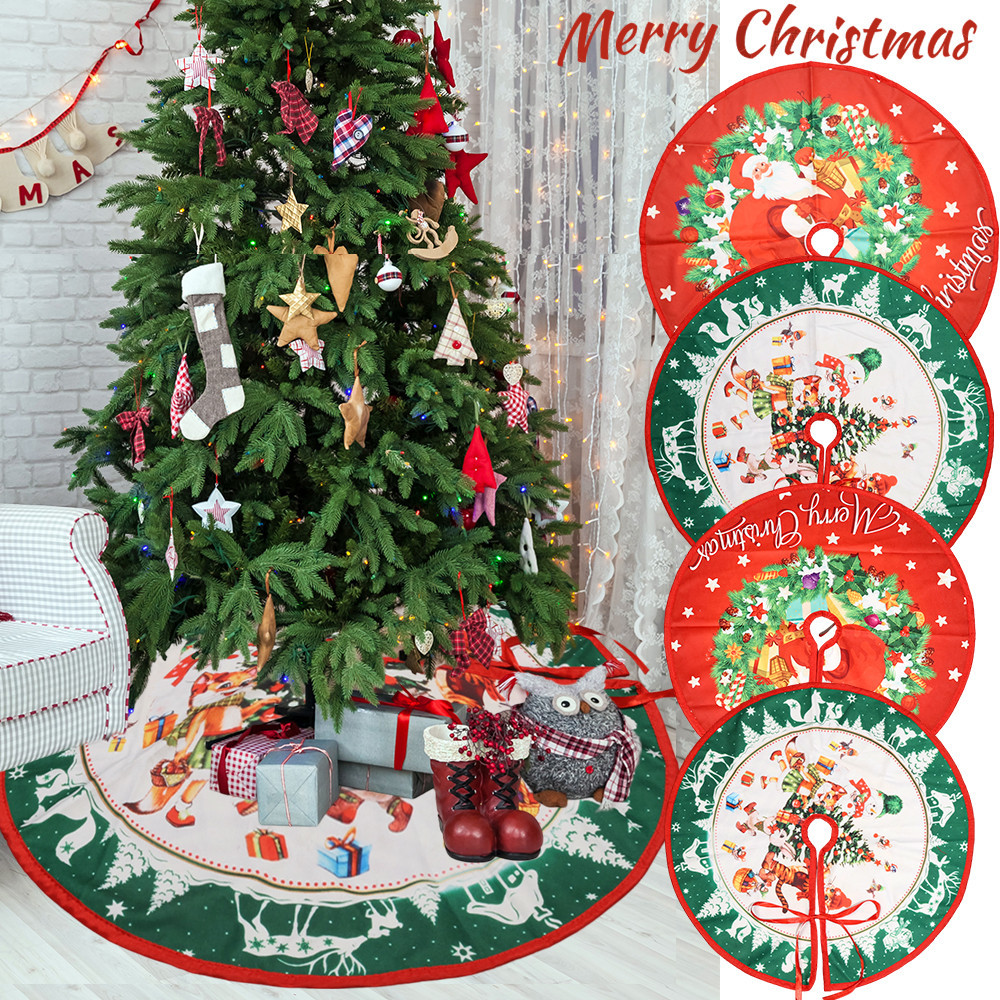 Multiple Styles Christmas Tree Mat - Rustic Vintage Xmas Trees Bottom ...