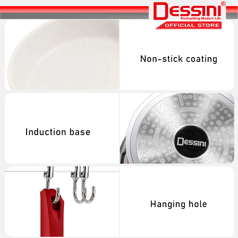 DESSINI ITALY RYFP-28 Frying Pan Induction Aluminium Non Stick Fry ...