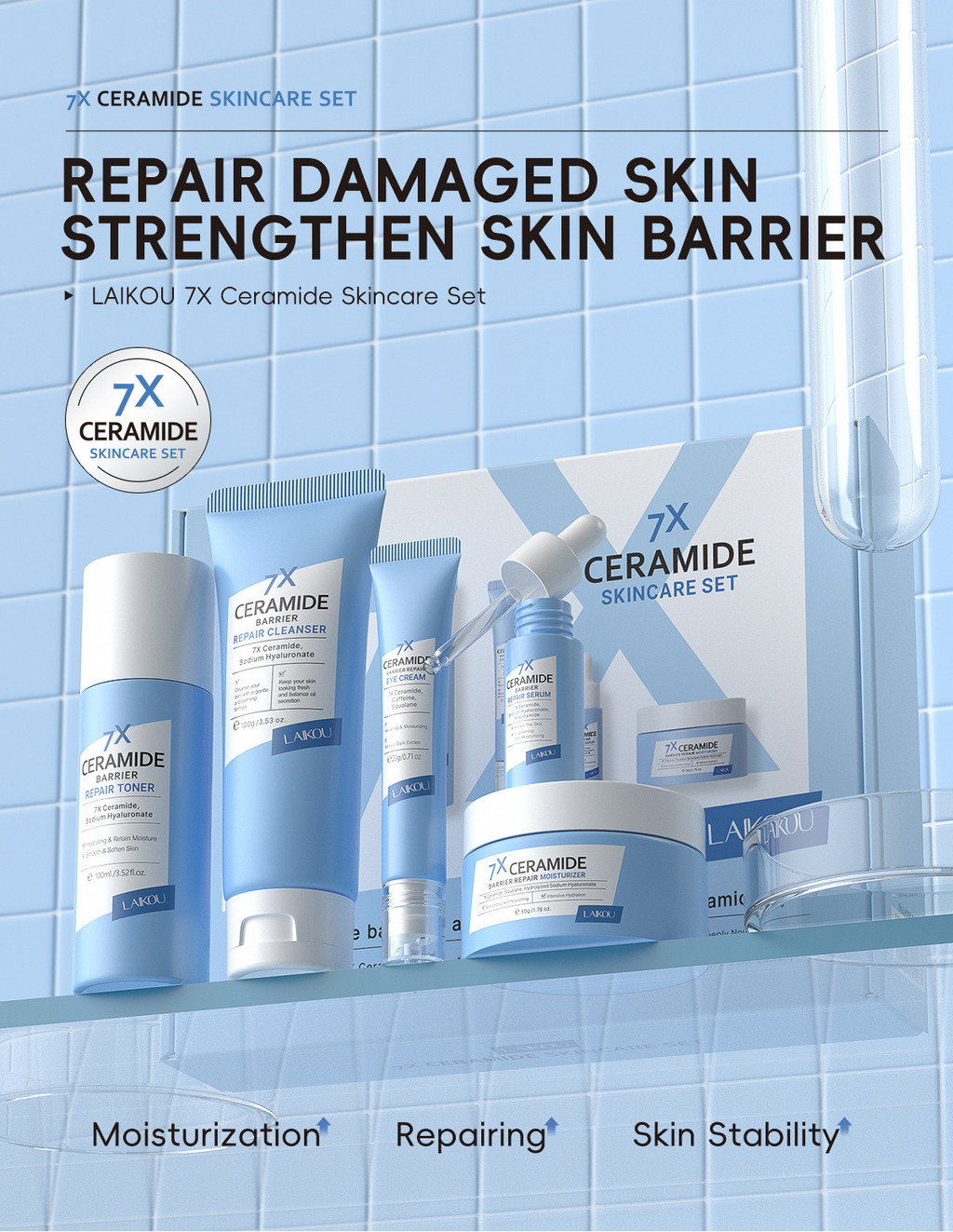 Ceramide Five-Piece Gift Box Facial Care Set Moisturizing Moisturizing ...