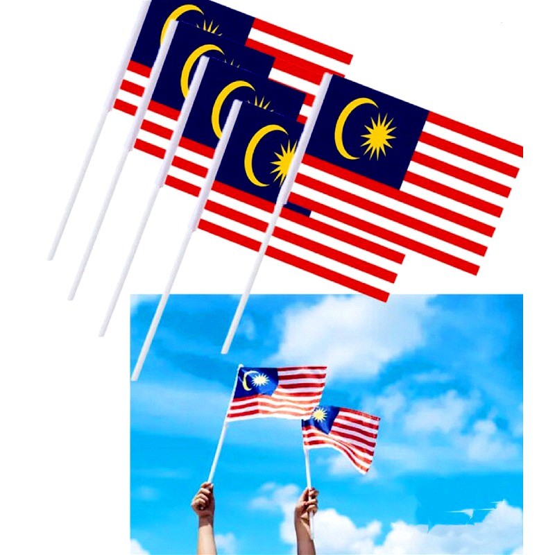🚩MY SELLER 🚩Bendera Malaysia hand flag waving hand flag 14*28cm ...