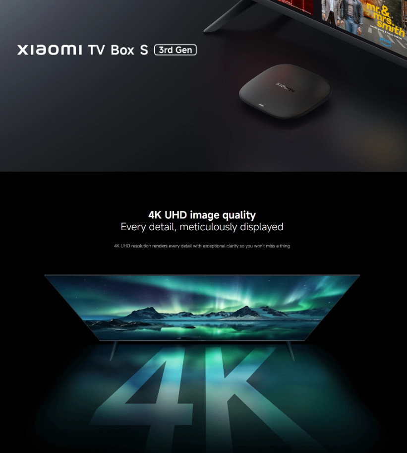 Xiaomi TV Box S (3rd Gen) 4K UHD Output Cinema Grade HDR Support ...
