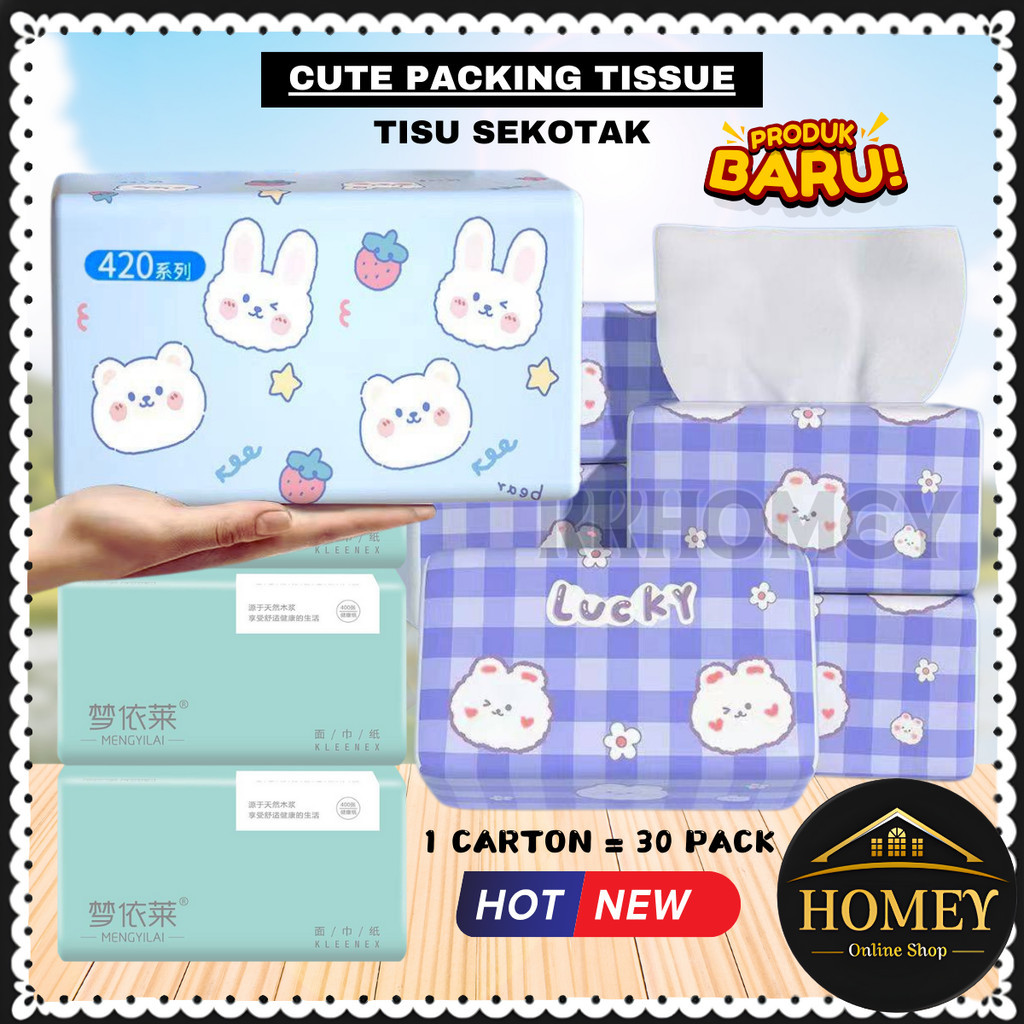 Tissue Paper Meng Yi Lei MYL 4Ply 400pcs 1 carton Tisu House Use Tissue ...