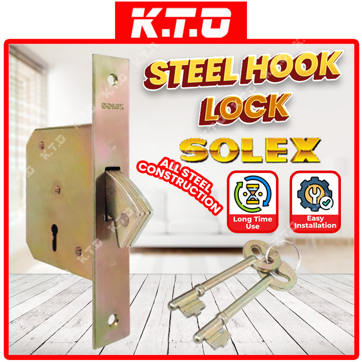 Solex Heavy Duty Iron Grill Door Hook Lock Mortise Metal Grille Door ...