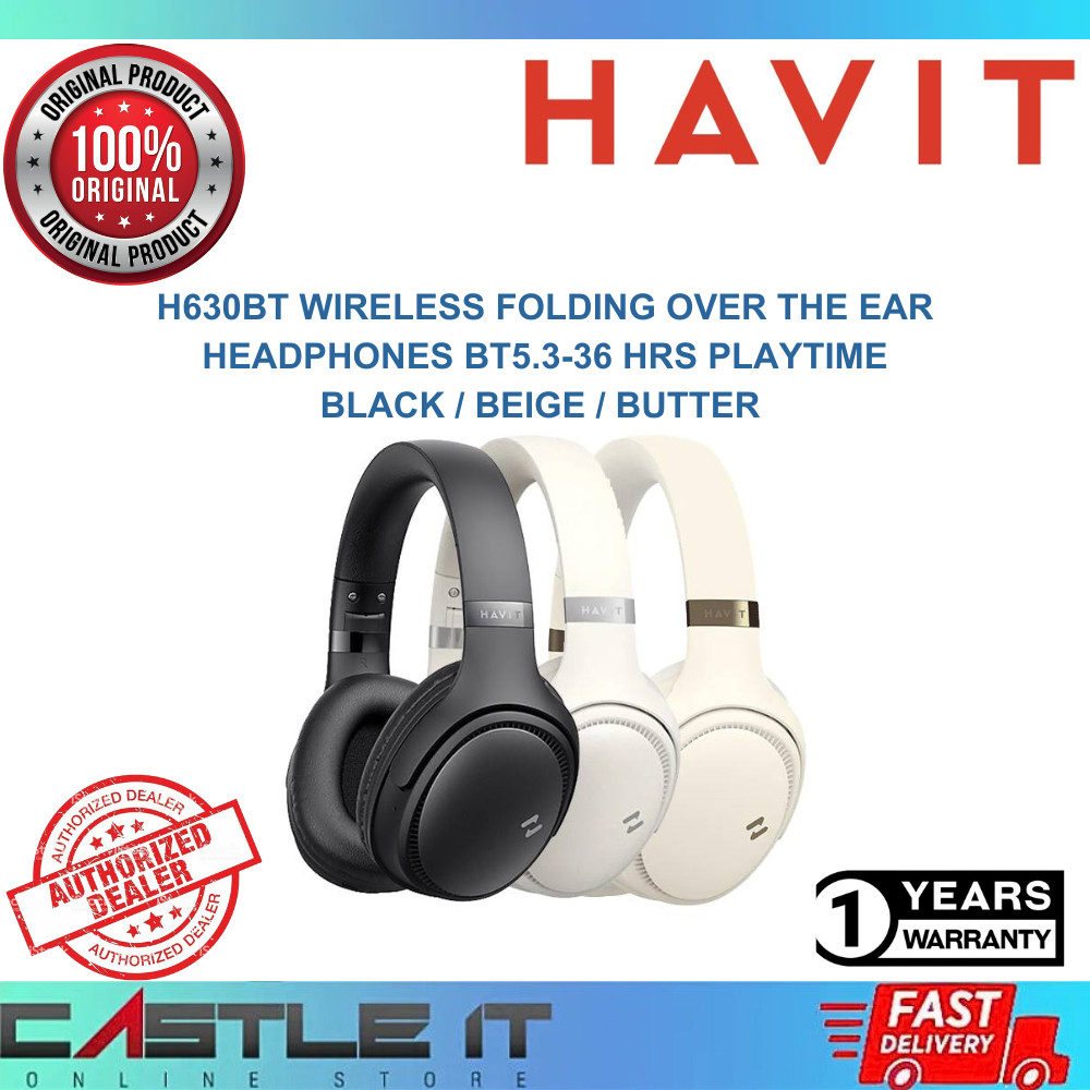 Havit H630BT BLACK / BEIGE / BUTTER Bluetooth Wireless Headphone Micro SD / FM / AUX / USB-C ...
