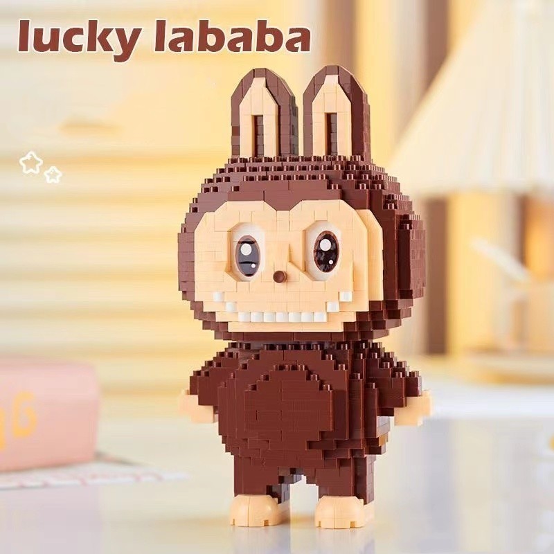 Labubu Assembled Building Block Toys Popmart Cartoon Cute Little ...