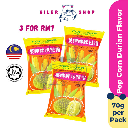 Keropok Popcorn Durian Flavour Durian popcorn snack RM7 Jagung Pop Corn ...