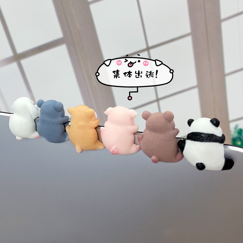 Cute Monitor Small Animal Ornaments Cartoon Lie-prone Car Interior ...