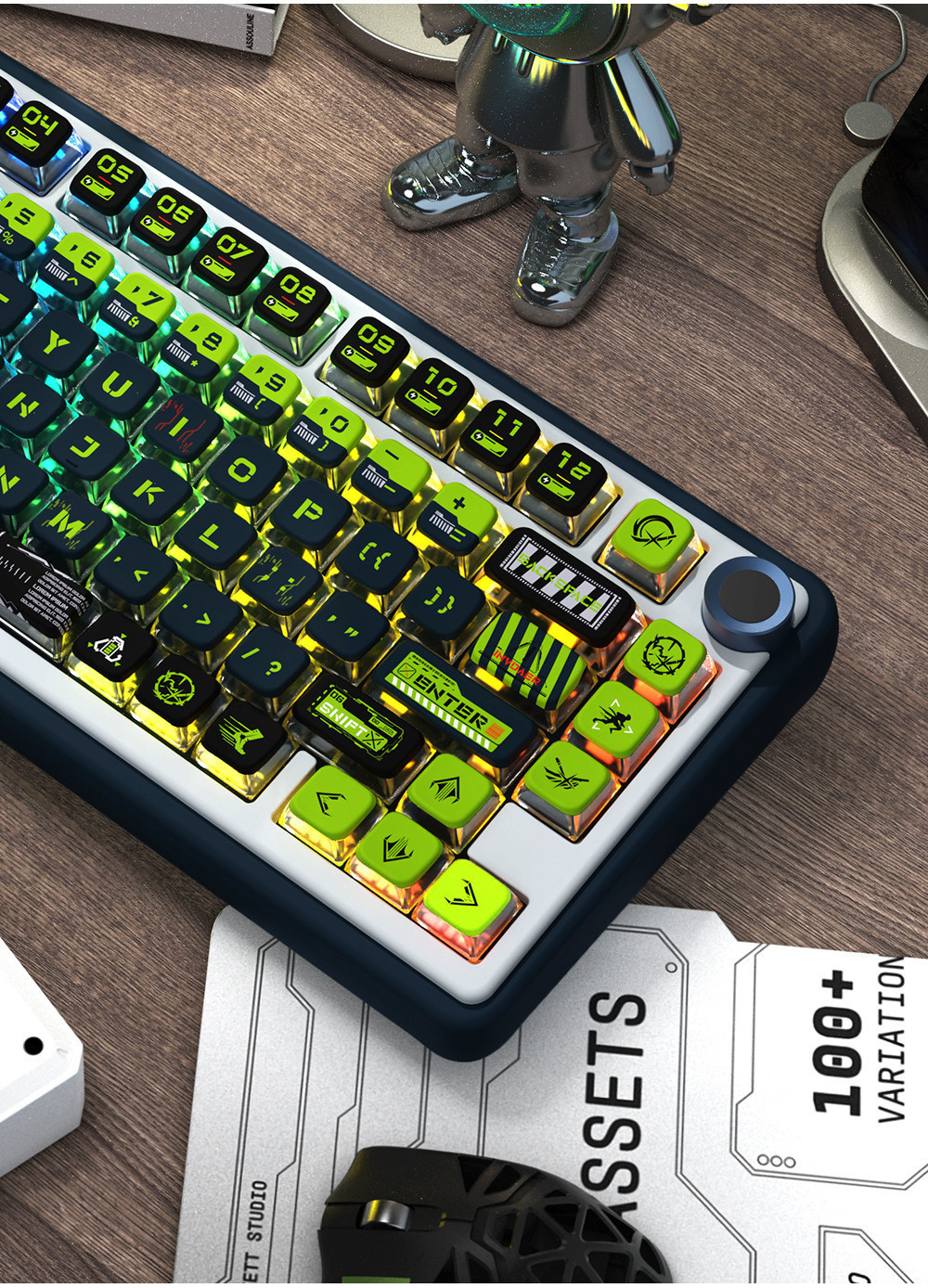 【In Stock】Ghost runner Four Sided Shine Through Crystal Keycap MSA ...