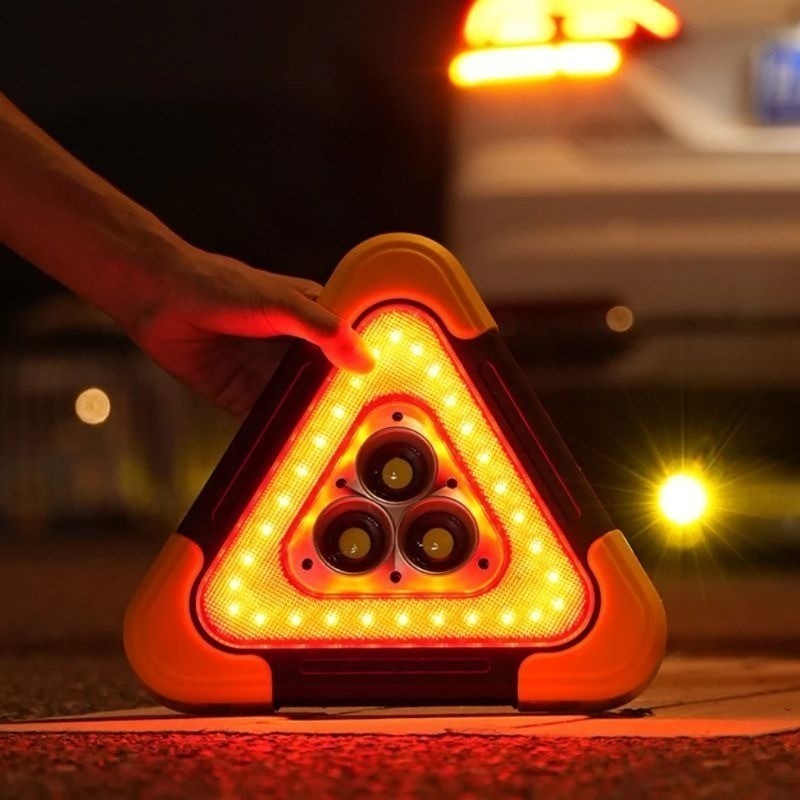 Car Warning Triangle Sign,parking Reflective Solar Emergency Light ...