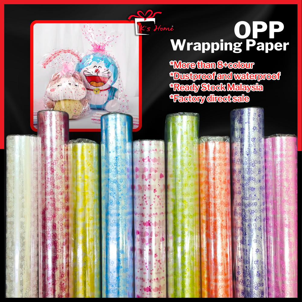 [Ready Stock]Heart/Flower Shape OPP Wrapping Paper/Hamper Paper/Plastik ...