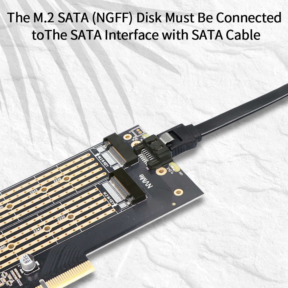 JEYI SK6 M.2 Dual M.2 PCIE 4.0 Adapter for NVMe / NGFF SSD, NVME (m Key ...