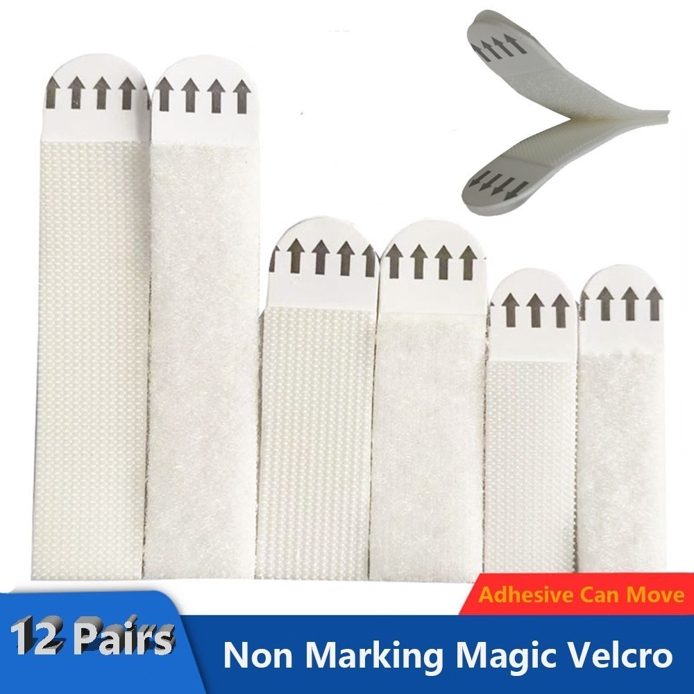 [Ready Stock]12 Pairs/Bag Non Marking Magic Velcro Easy Pull Storage ...