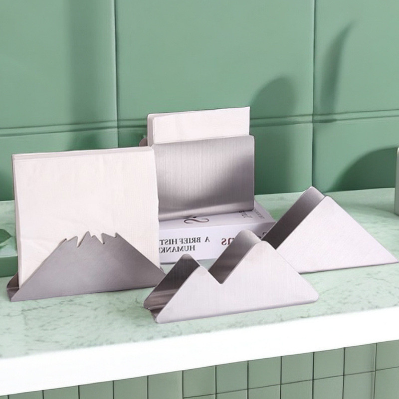 Stainless Steel Tissue Rack Printed Logo Bar Restaurant Counter Tissue ...