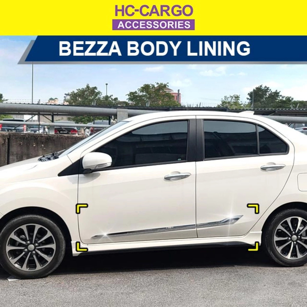 Perodua Bezza Side Body Moulding Trim Chrome 4pcs With Double Tape ...