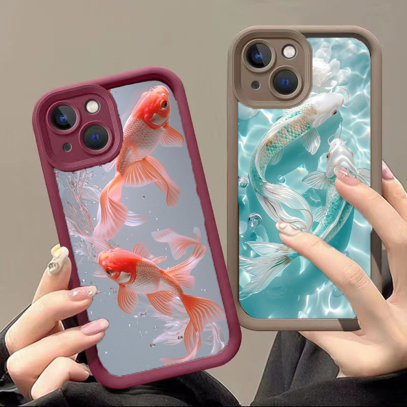 Lucky Beautiful Koi Fish Phone Case For iPhone 12 11 Pro Max XS Max XR ...